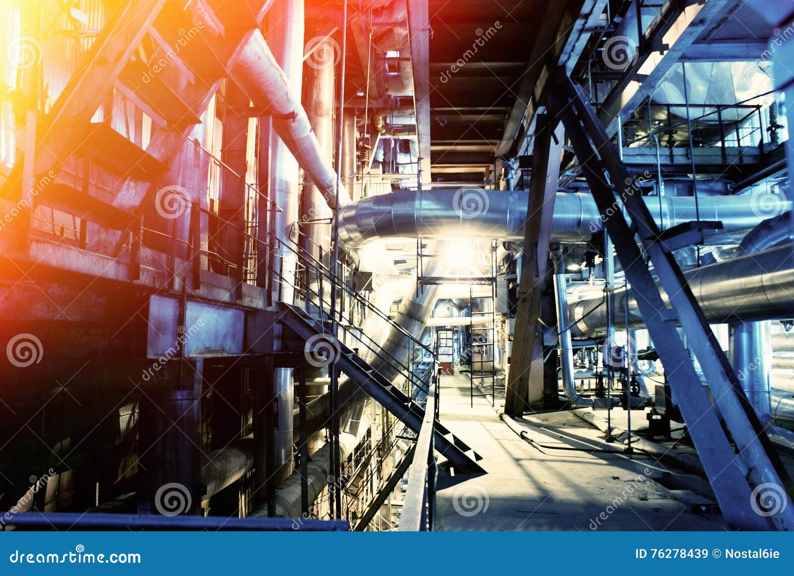 Industrial Steel Pipelines and Equipment Stock Image - Image of heavy ...