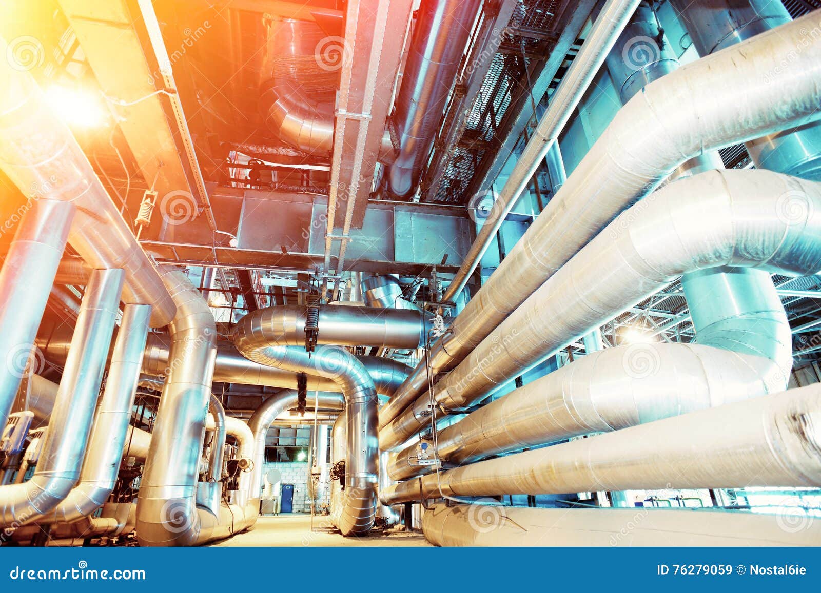 Industrial Steel Pipelines and Equipment Stock Image - Image of plant ...