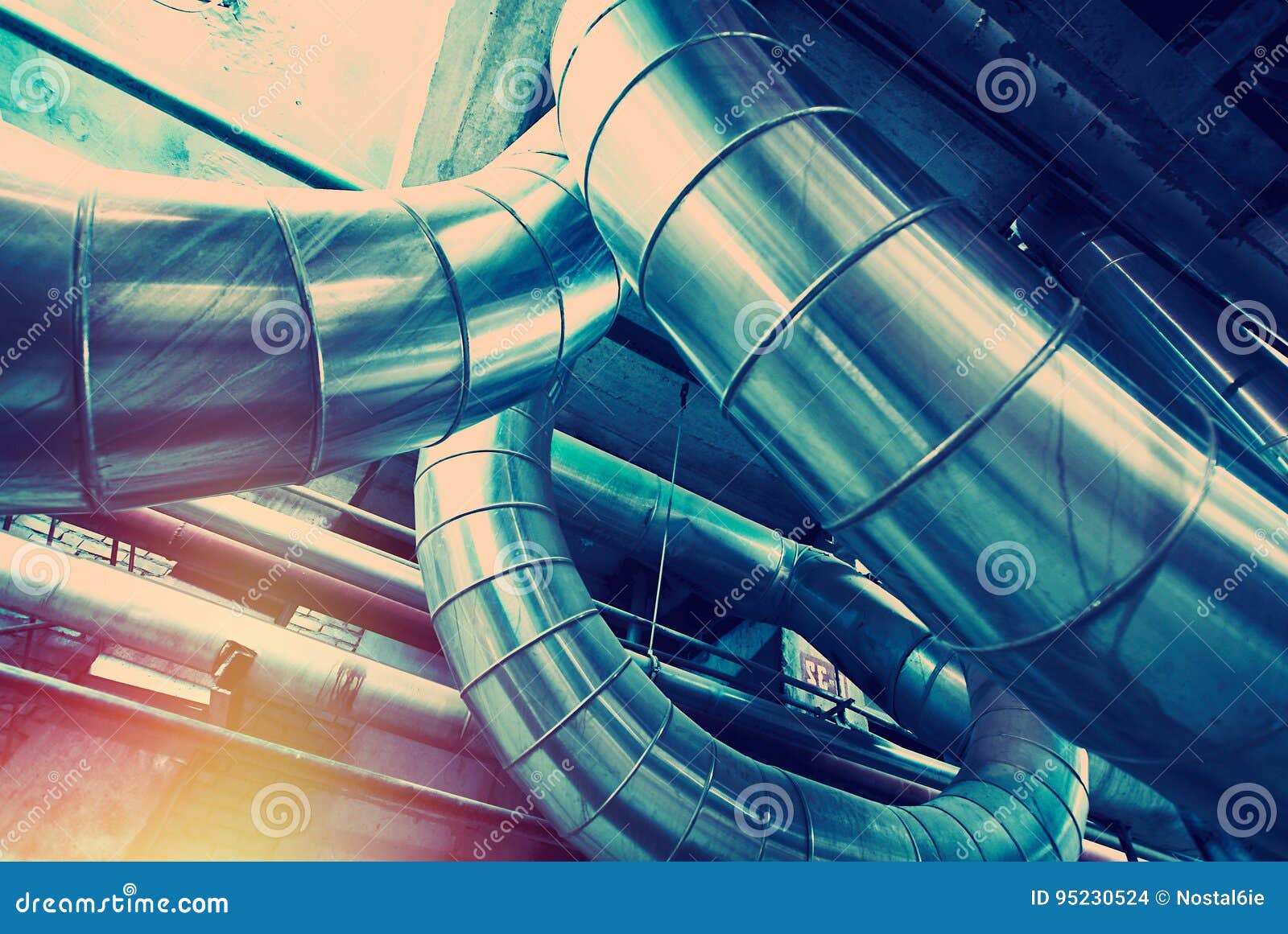 Industrial Steel Pipelines and Equipment Stock Photo - Image of ...