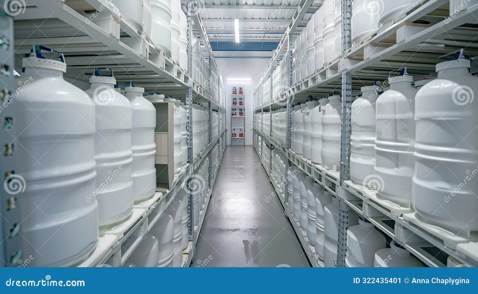 Industrial Storage of Large Plastic Liquid Containers in Production ...