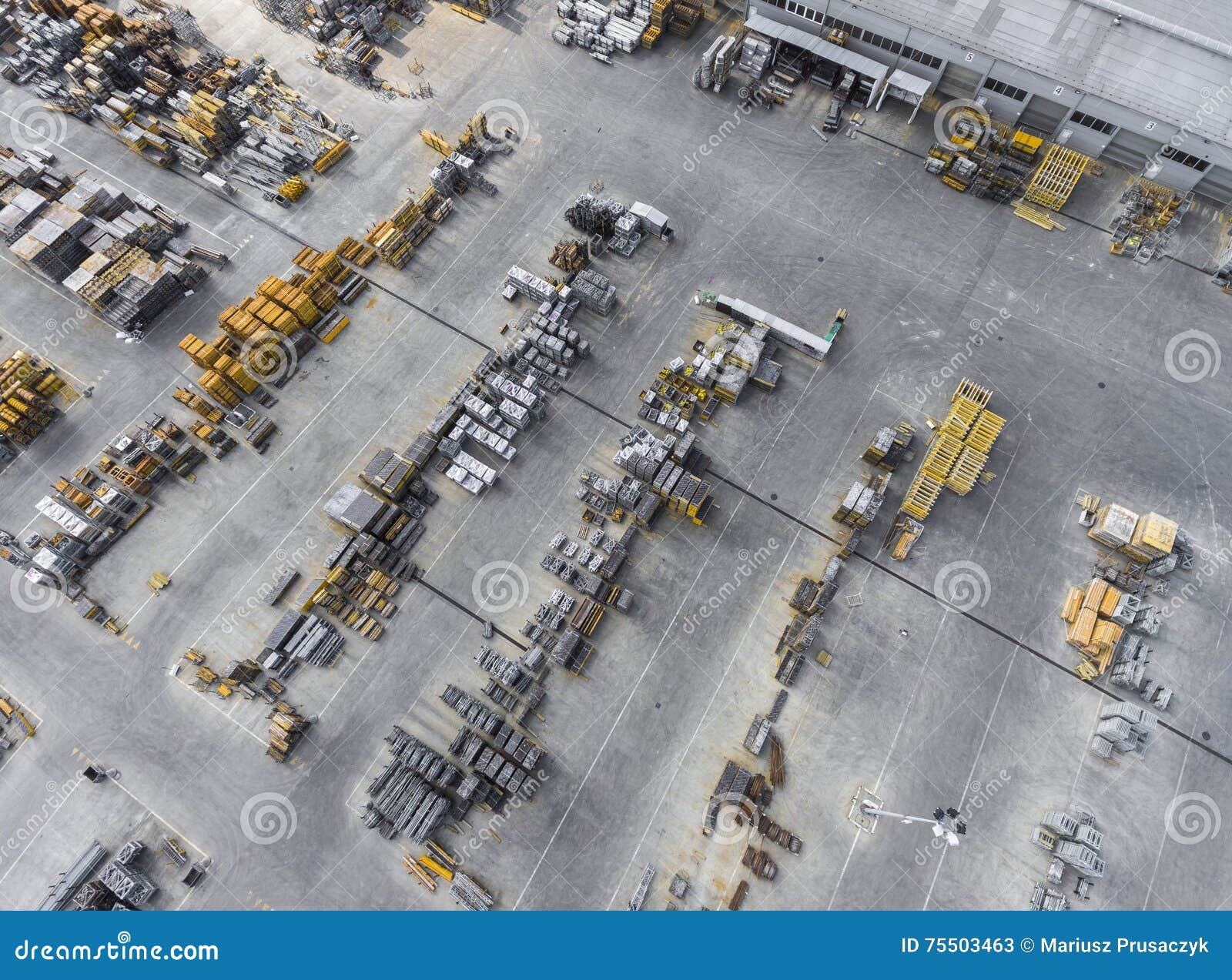 Industrial Storage Place, View from Above. Stock Image - Image of drone ...