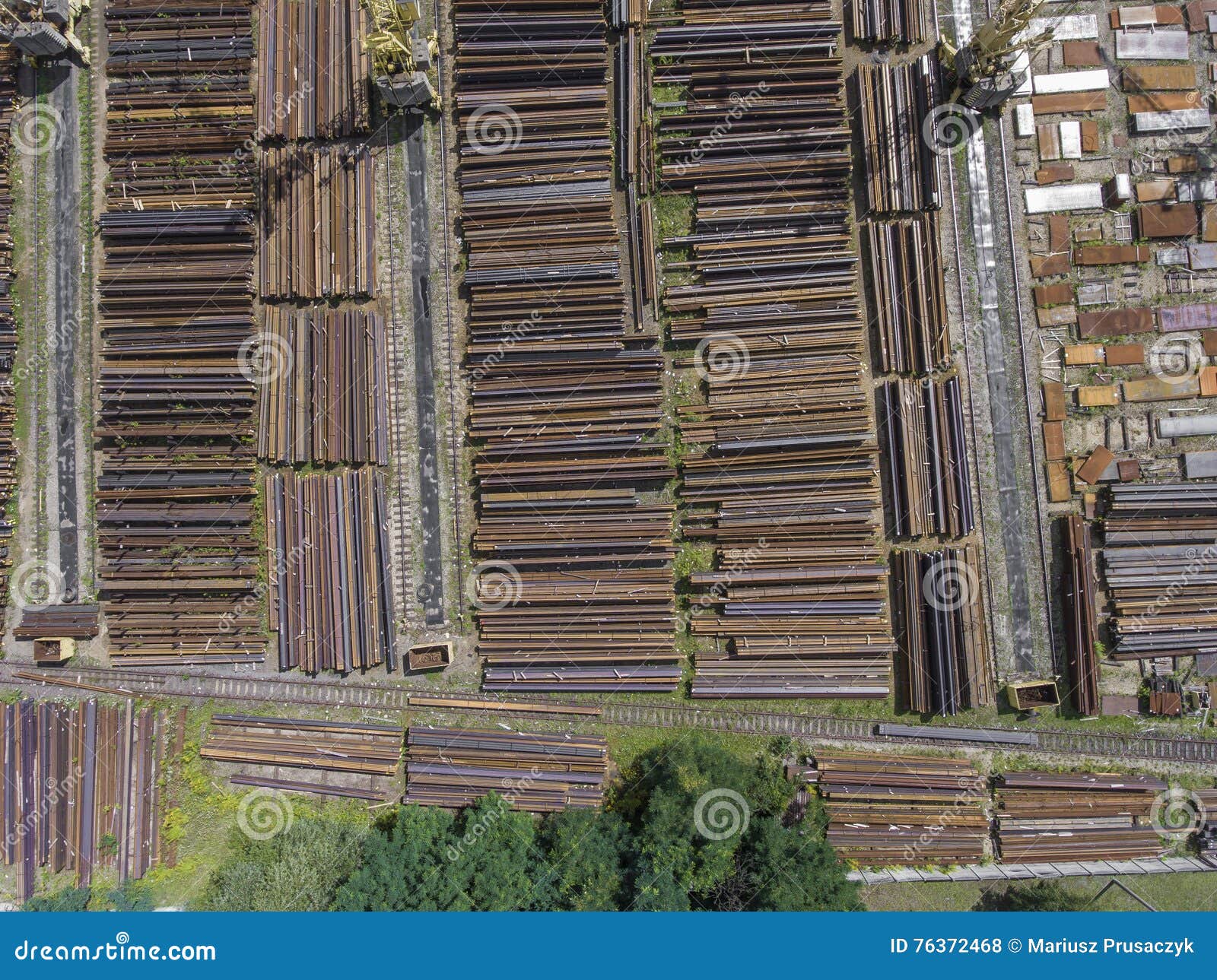Industrial Storage Place, View from Above. Steel Elements. Stock Photo ...