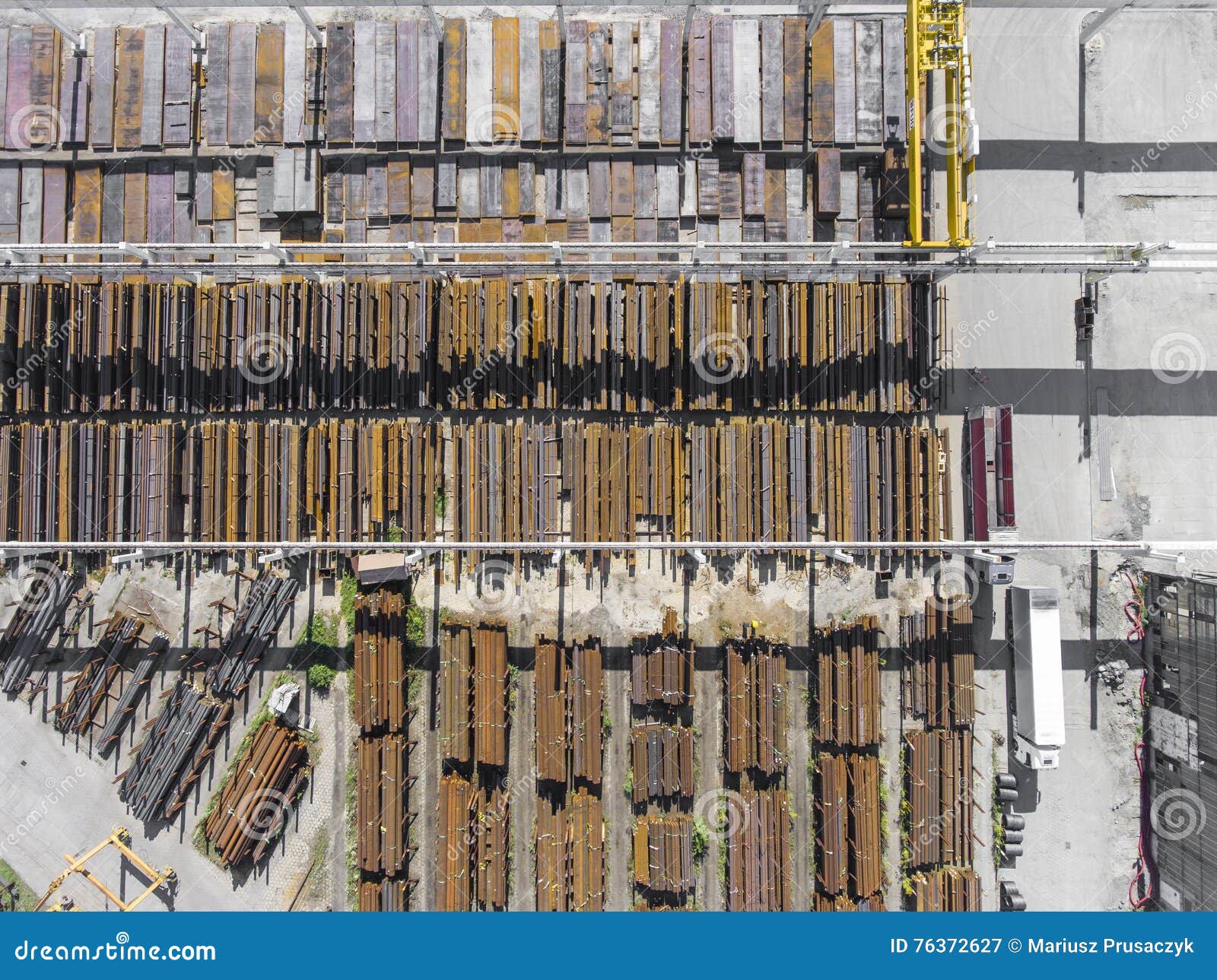 Industrial Storage Place, View from Above. Steel Elements. Stock Image ...