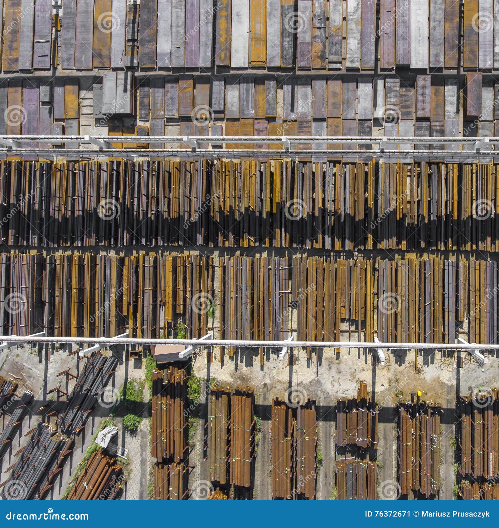 Industrial Storage Place, View from Above. Steel Elements. Stock Image ...