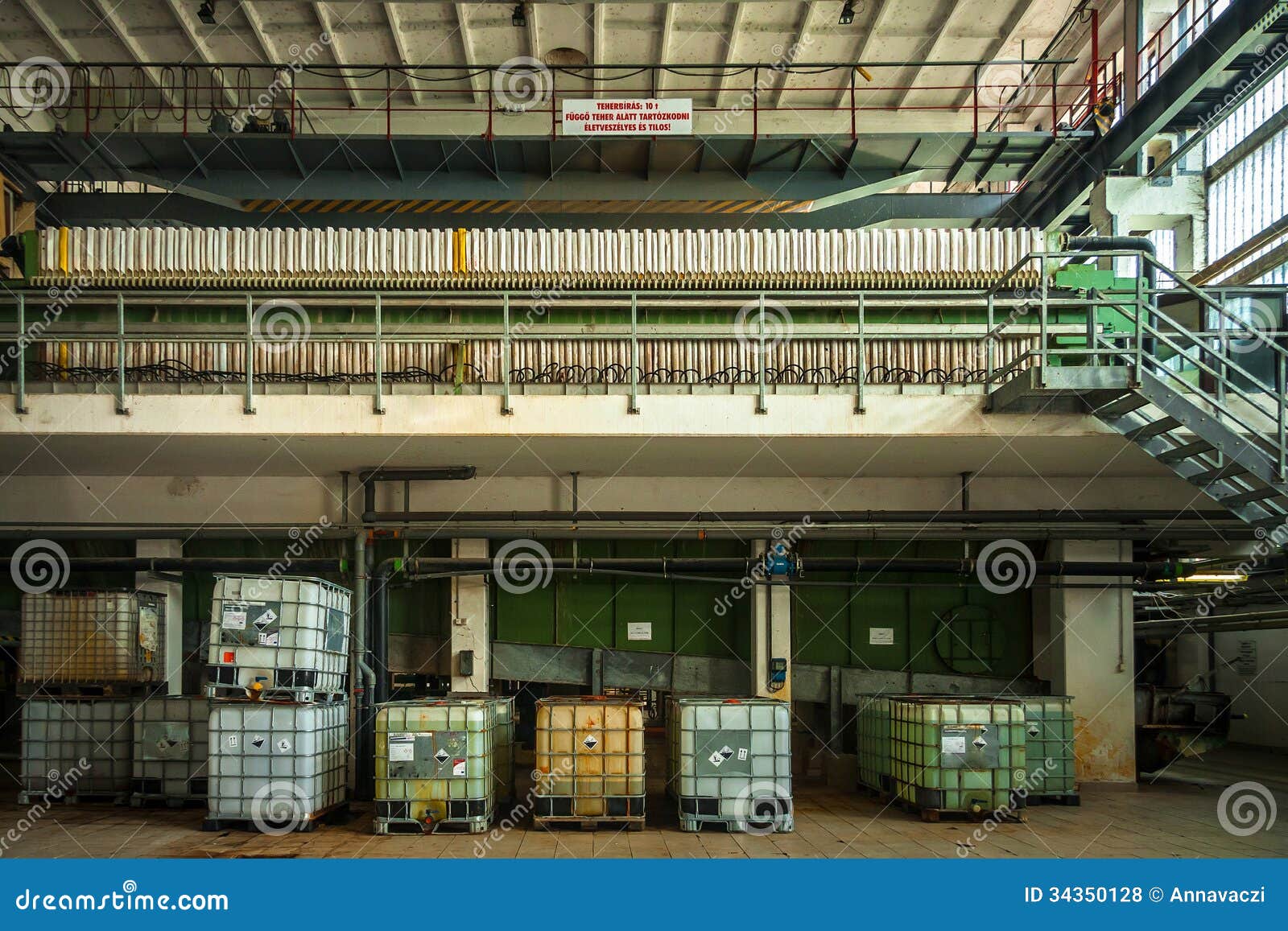 Industrial Storage Tanks in a Building Stock Photo - Image of decline ...