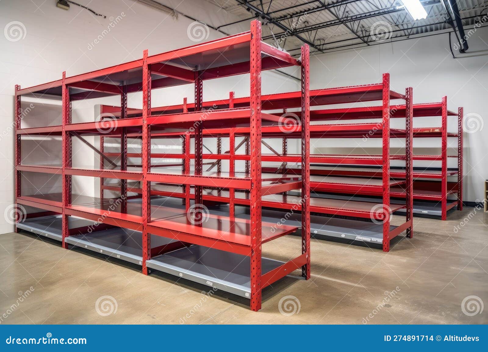 Industrial Storage Unit with Shelves and Racks for Tools and Parts ...