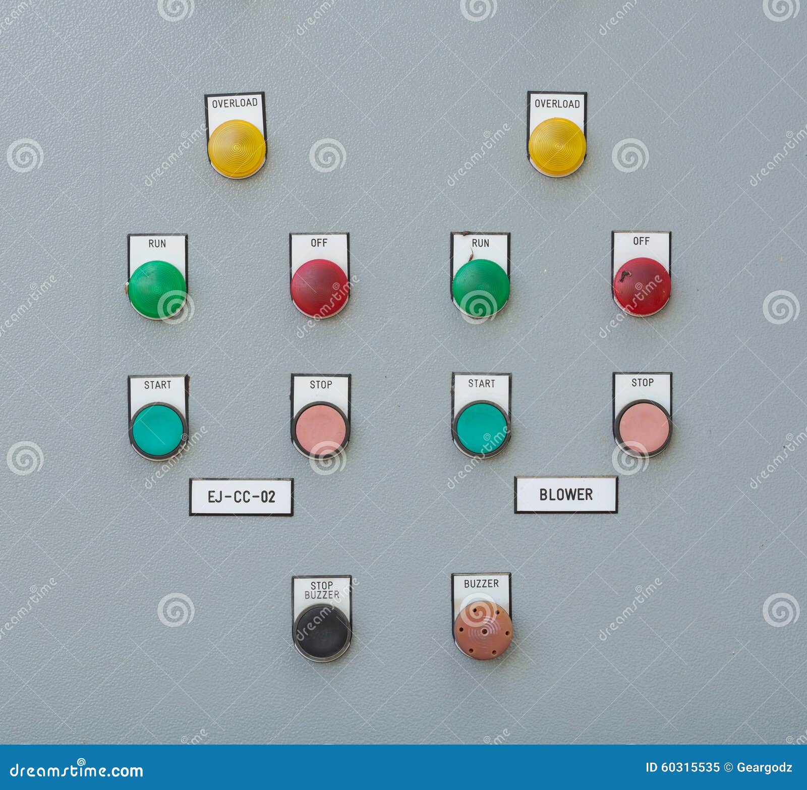 Industrial Switching Button Control Panel Stock Image - Image of motor ...