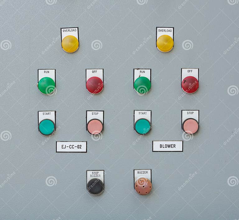 Industrial Switching Button Control Panel Stock Image - Image of motor ...
