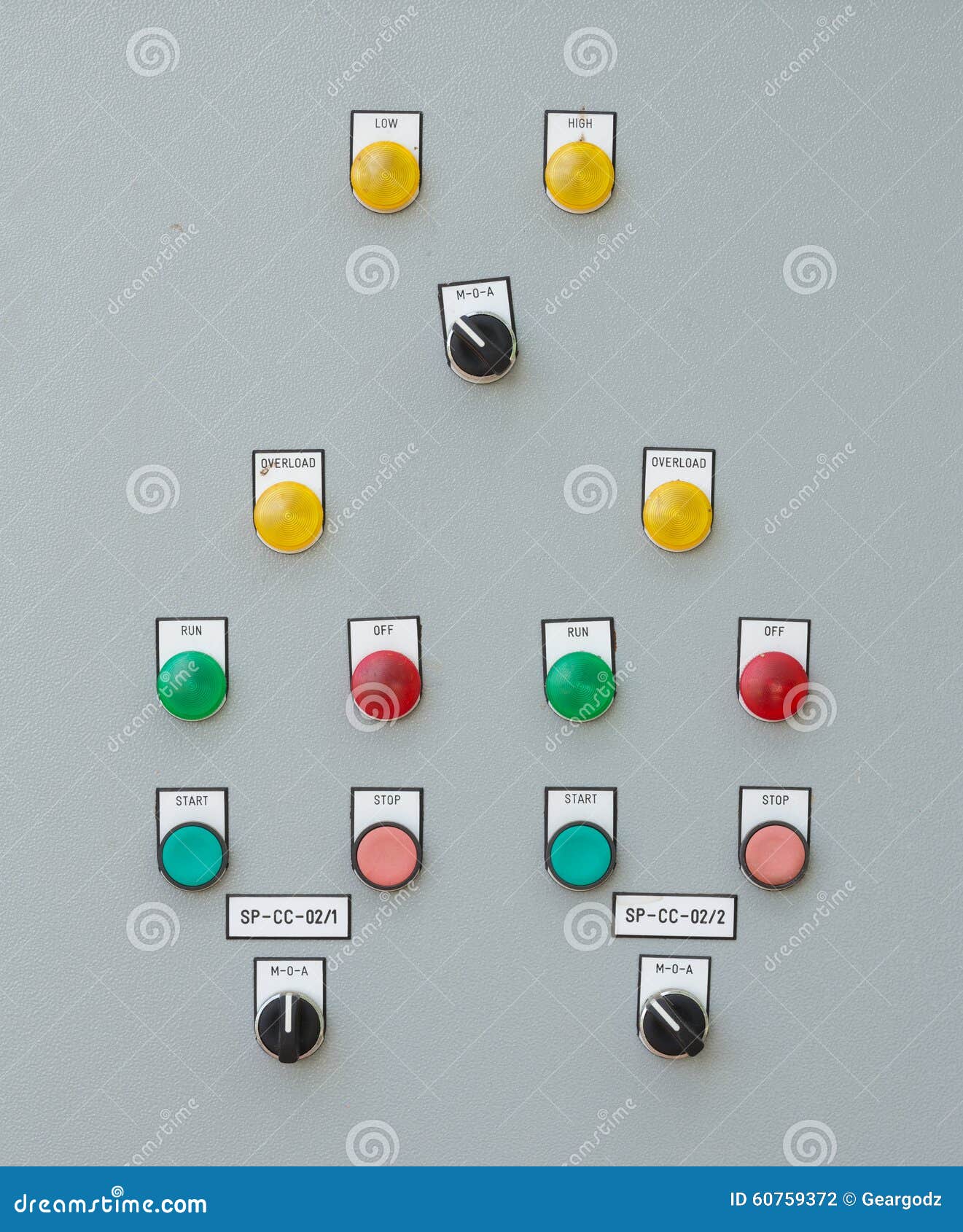 Industrial Switching Button Control Panel Stock Photo - Image of ...