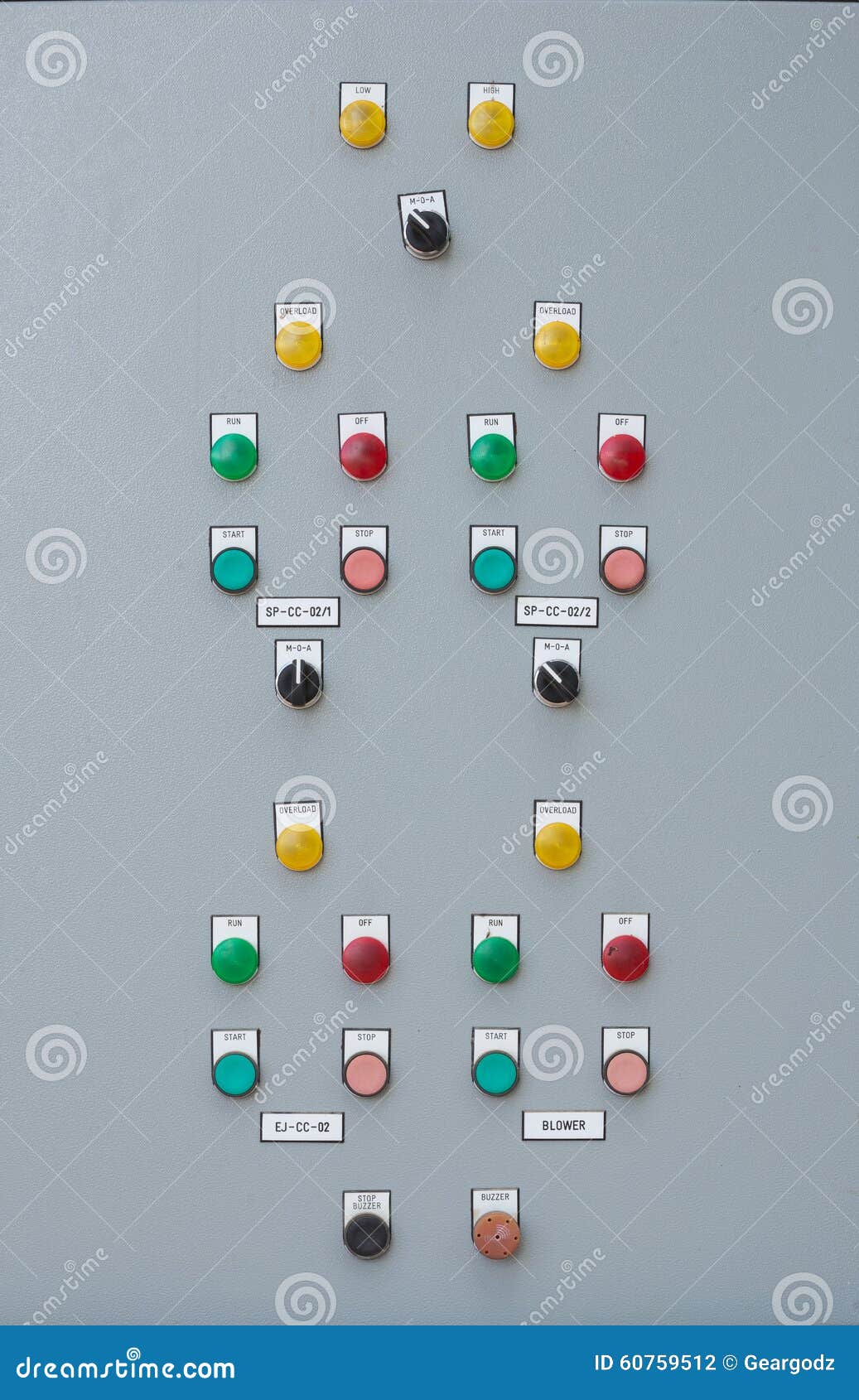 Industrial Switching Button Control Panel Stock Photo - Image of ...