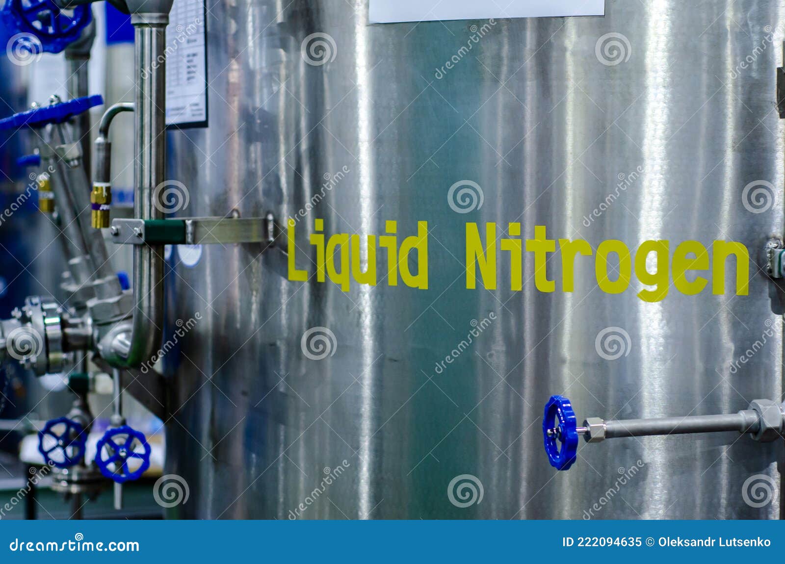 Industrial Tank with Liquid Nitrogen Storage Stock Image - Image of ...