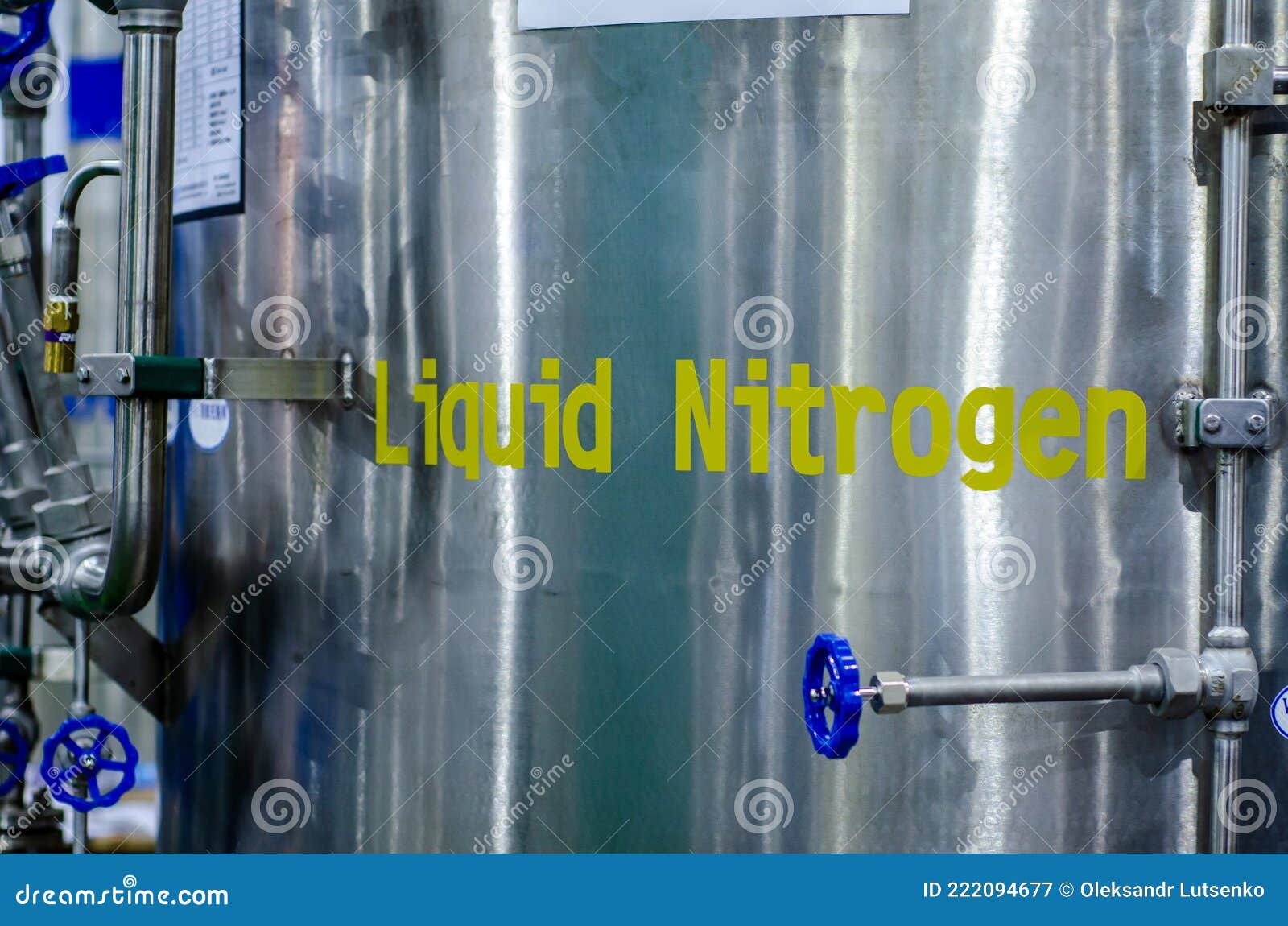 Industrial Tank with Liquid Nitrogen Storage Stock Image - Image of ...