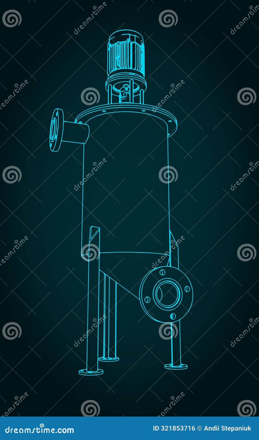 Industrial tank mixer stock vector. Illustration of sketches - 321853716