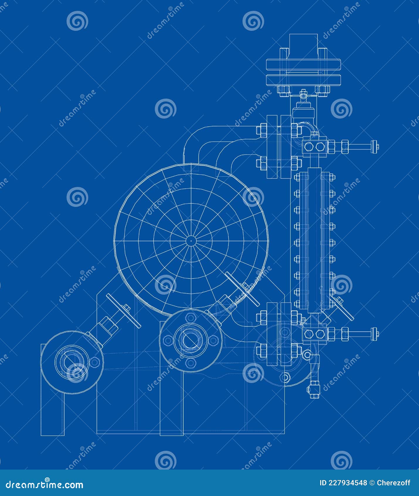 Industrial Tank with Valves. Vector Stock Vector - Illustration of ...