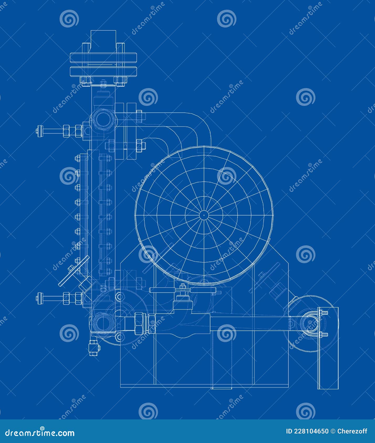 Industrial Tank with Valves. Vector Stock Vector - Illustration of ...