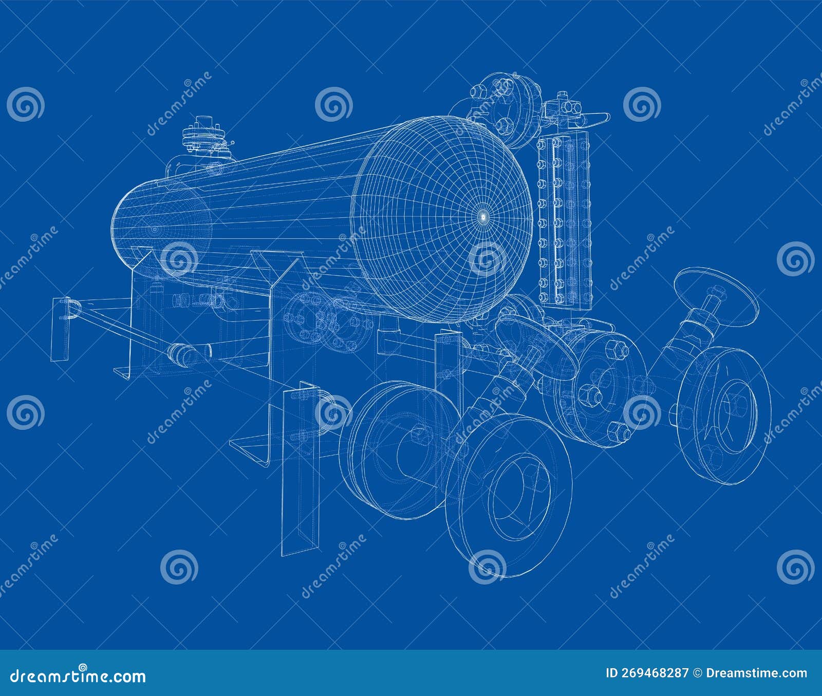 Industrial Tank with Valves. Vector Stock Vector - Illustration of ...