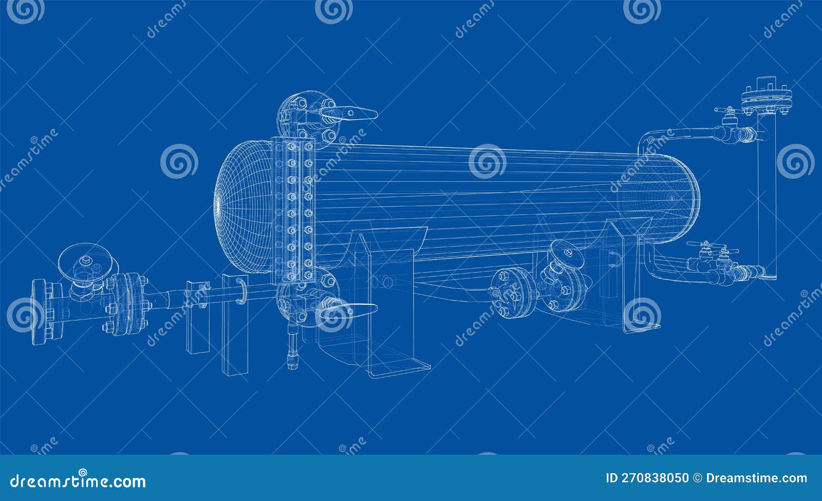 Industrial Tank with Valves. Vector Stock Vector - Illustration of ...