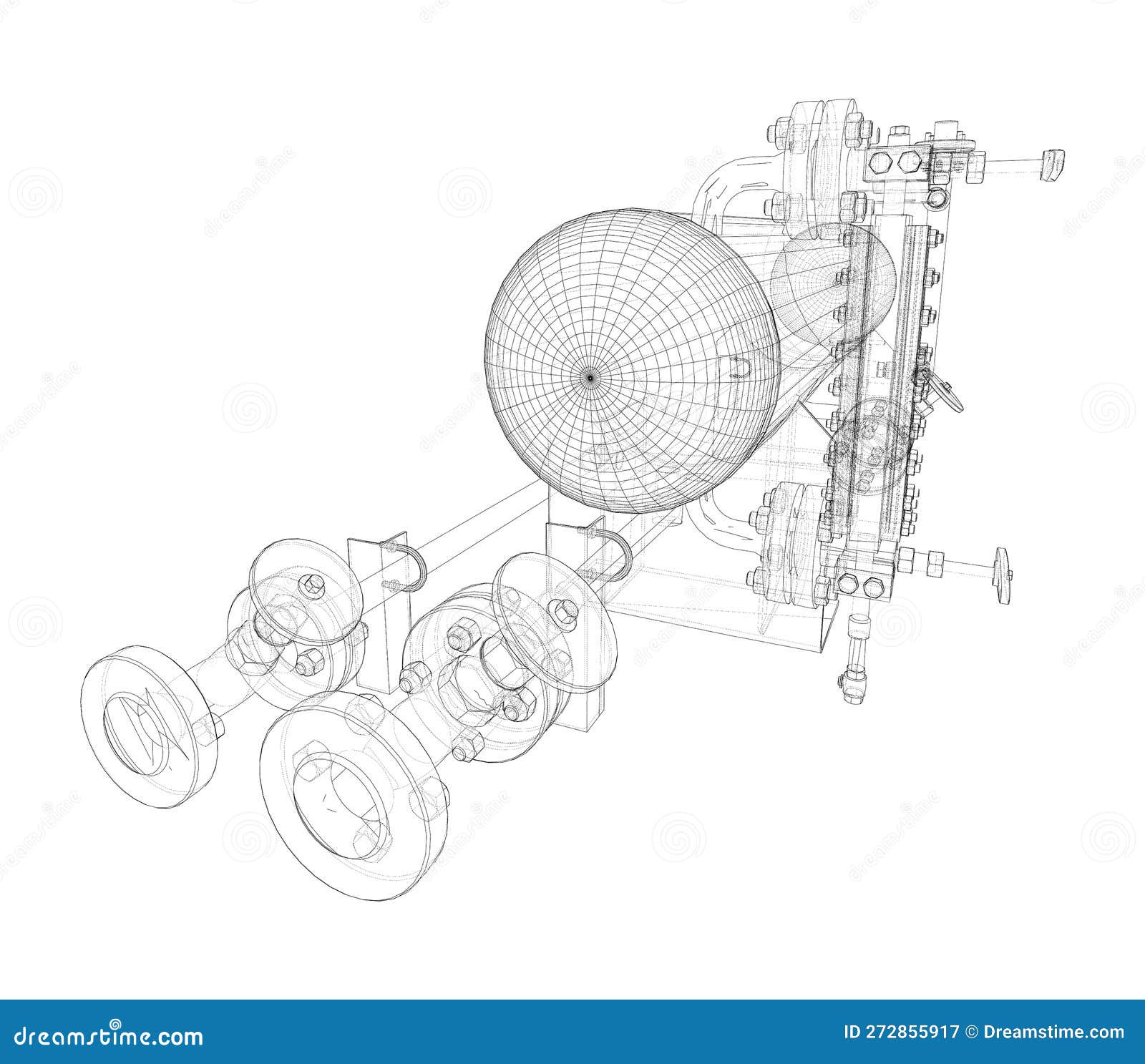 Industrial Tank with Valves. Vector Stock Vector - Illustration of ...
