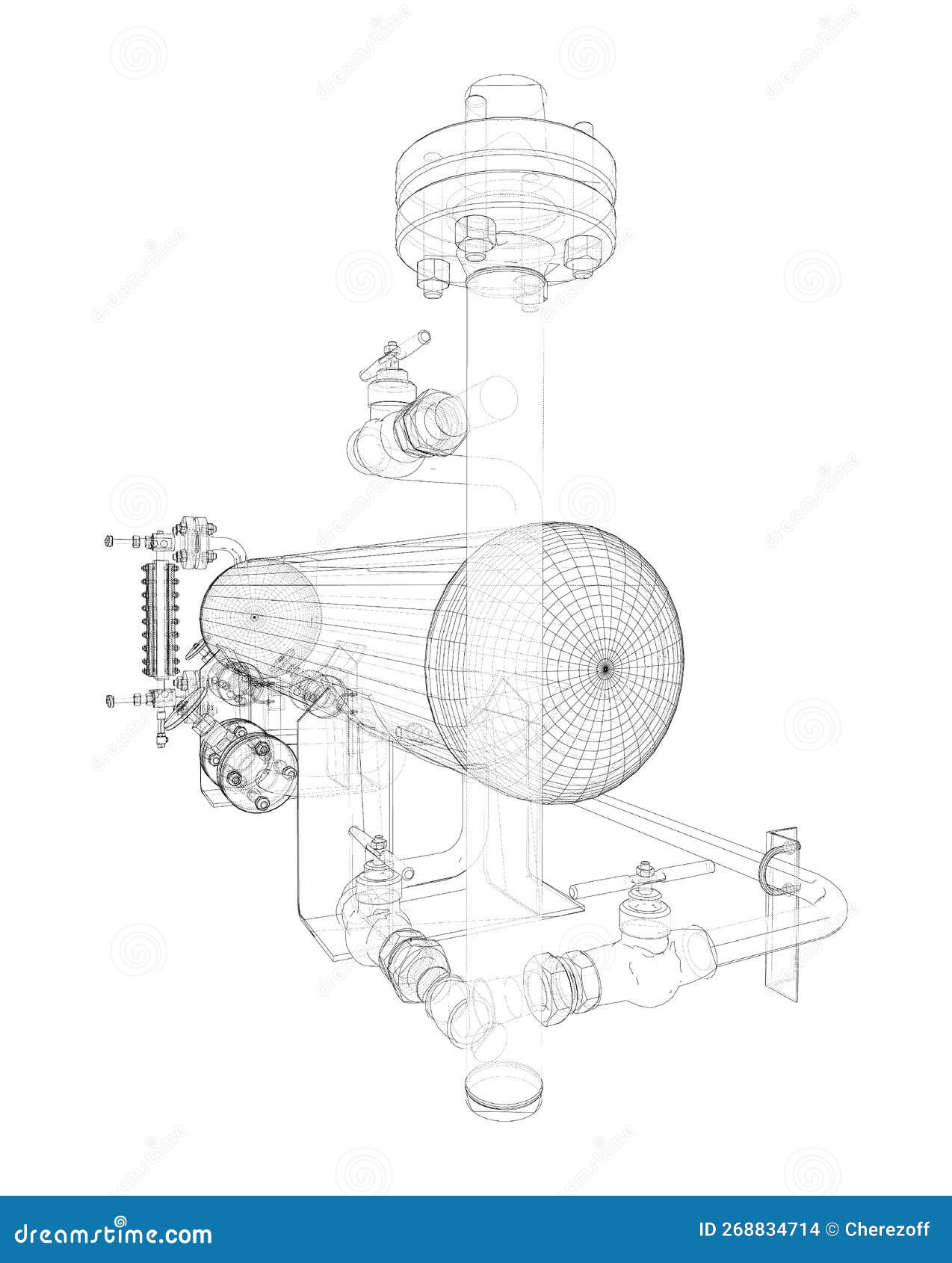 Industrial Tank with Valves. Vector Stock Illustration - Illustration ...