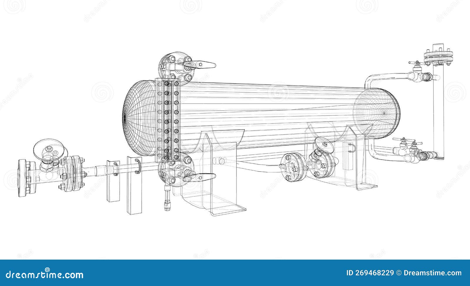 Industrial Tank with Valves. Vector Stock Illustration - Illustration ...