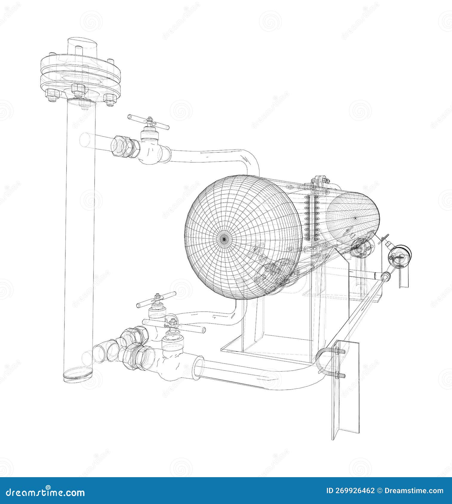Industrial Tank with Valves. Vector Stock Illustration - Illustration ...