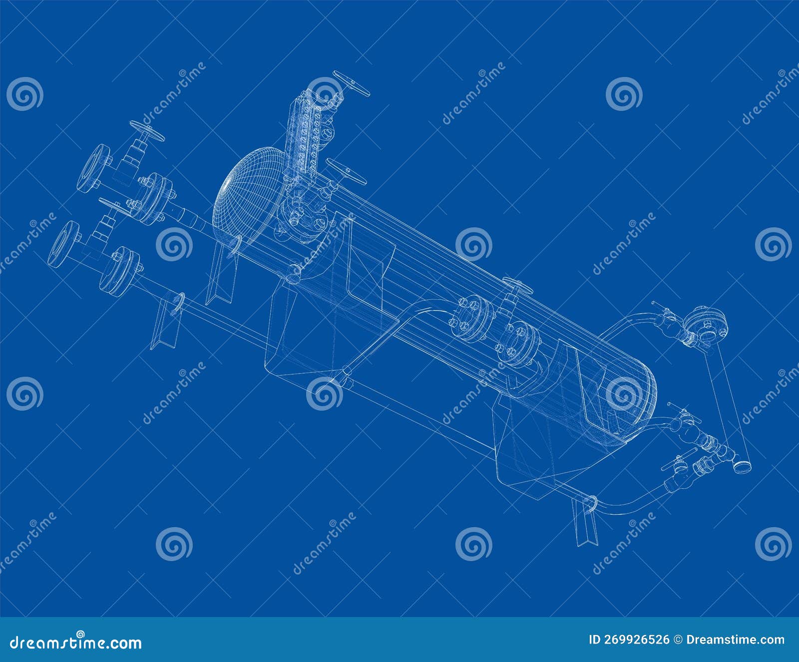 Industrial Tank with Valves. Vector Stock Vector - Illustration of ...