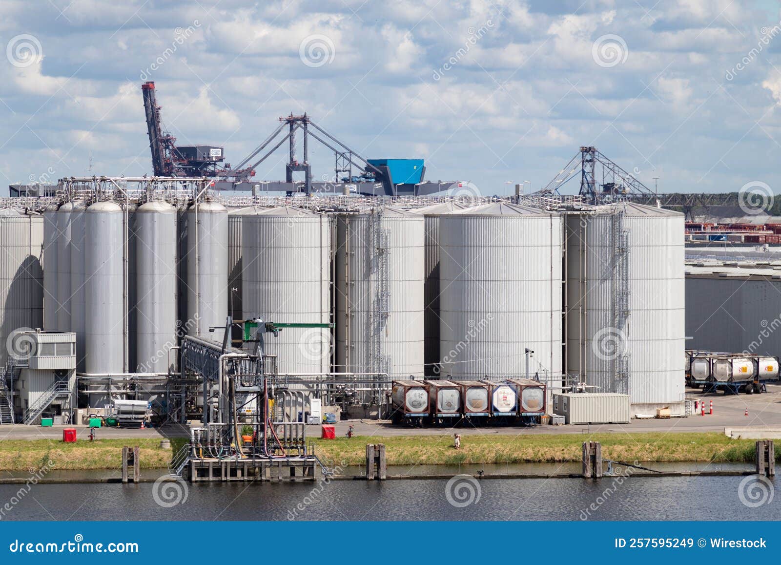 Industrial Tanks and Jetty Containers on the Harbor of Amsterdam the ...
