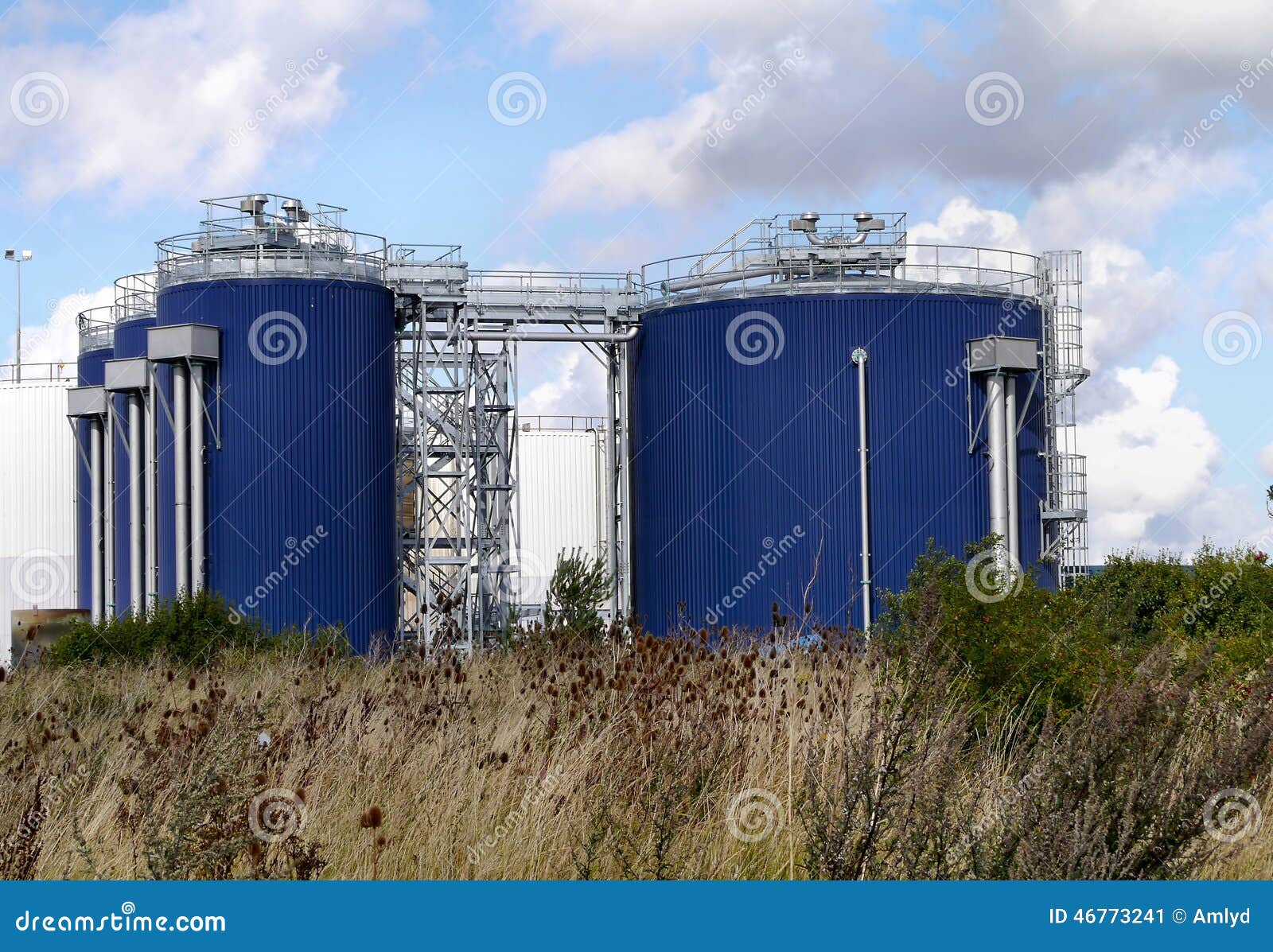 Industrial Tanks by Seashore Stock Image - Image of machinery, duct ...