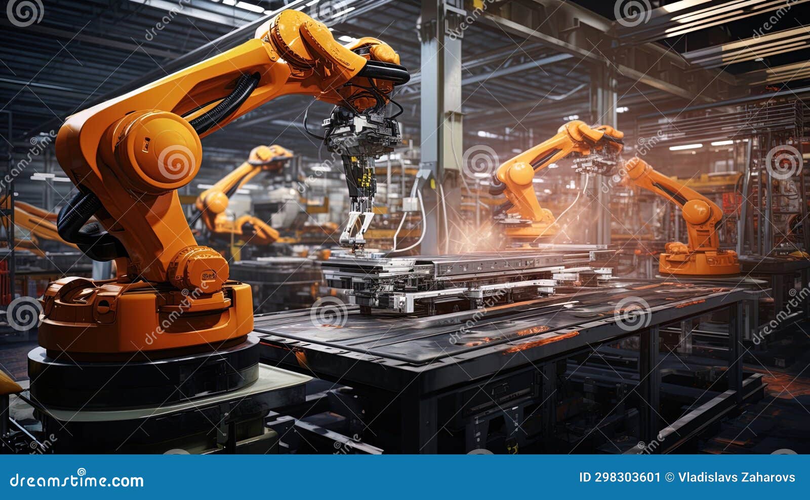 Industrial Tasks: Image of Robots Working in an Industrial Setting ...