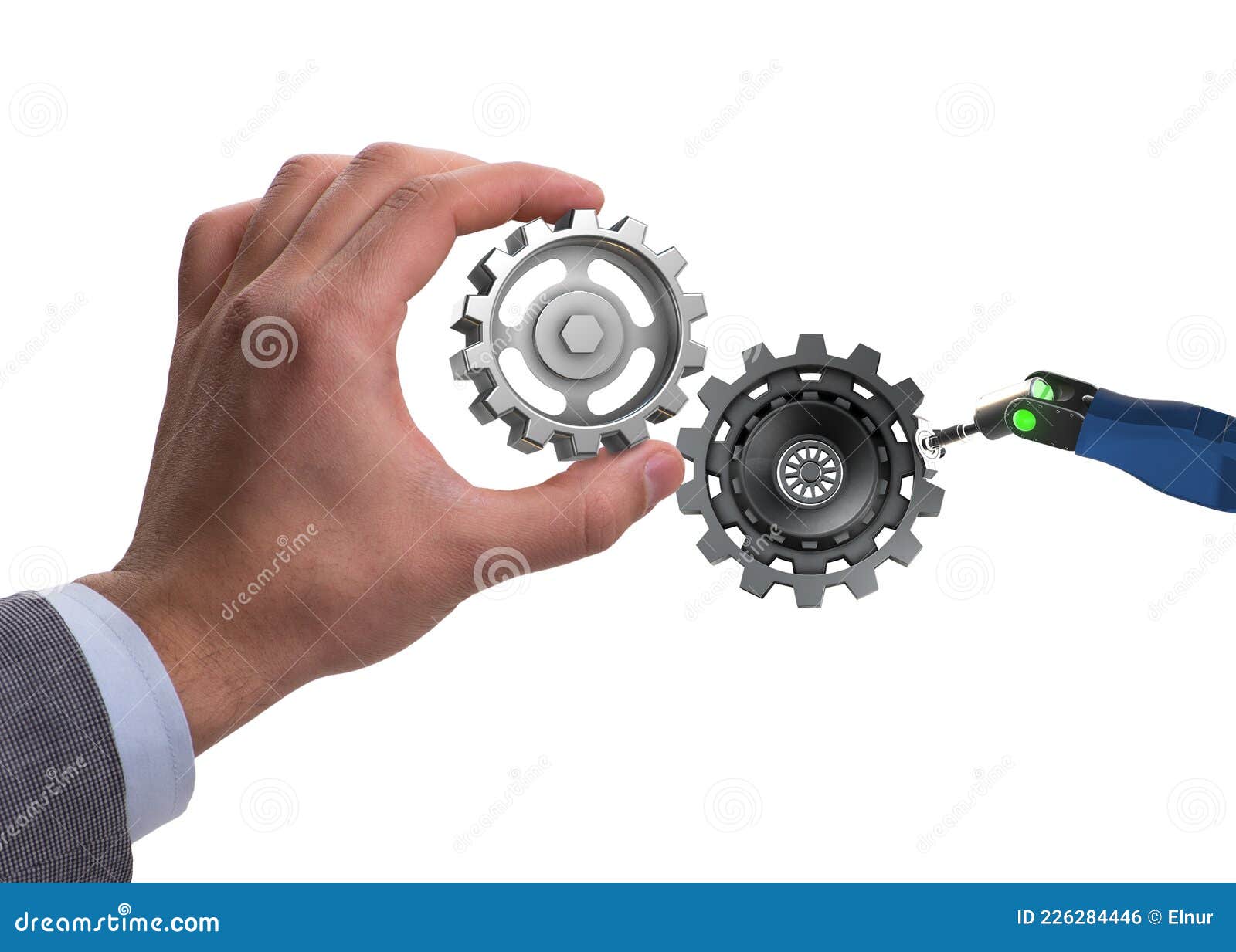 Industrial Teamwork Concept on White Stock Photo - Image of machinery ...