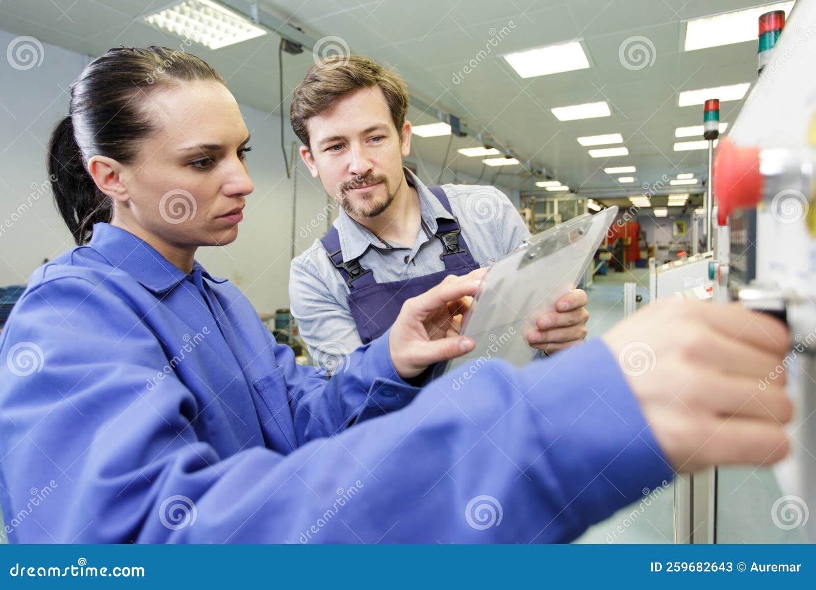 Industrial Technicians Checking Machine Stock Image - Image of ...