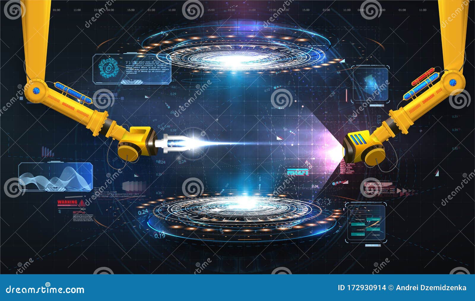 Industrial Technology Concept. Futuristic Circle Vector HUD, GUI, UI ...