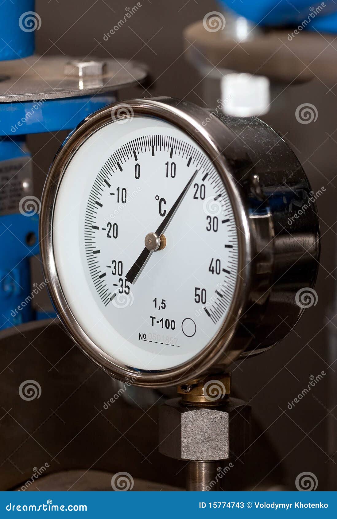 Industrial Temperature Sensor With Display And Gasket. Thread Process ...