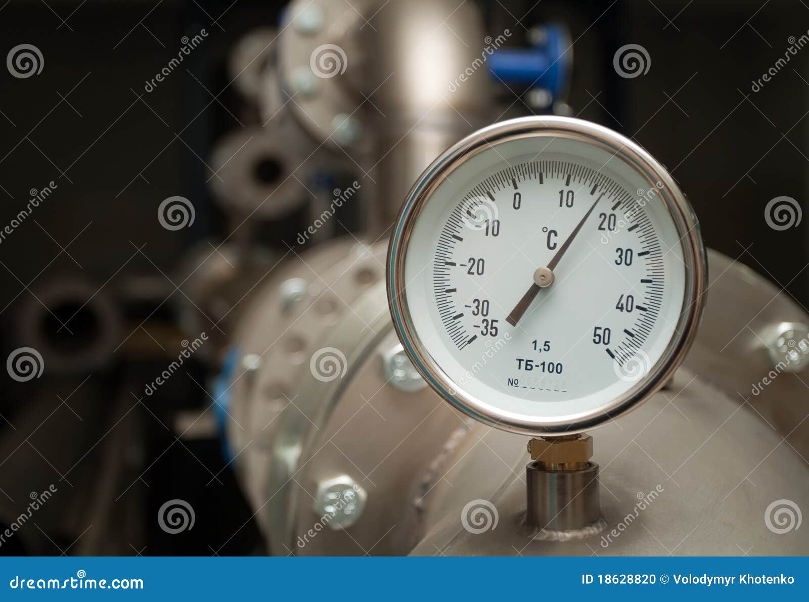 Industrial Temperature Meter Stock Photo - Image of flowing ...