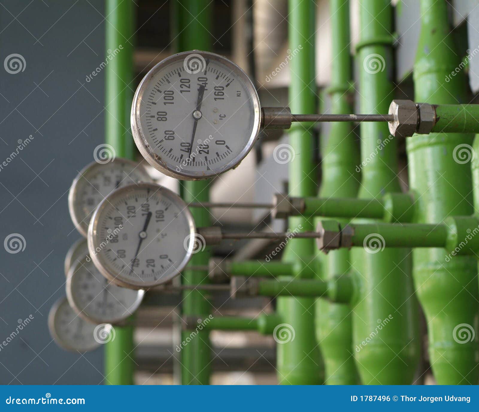 Industrial Temperature Meters Stock Photo - Image of round, power: 1787496