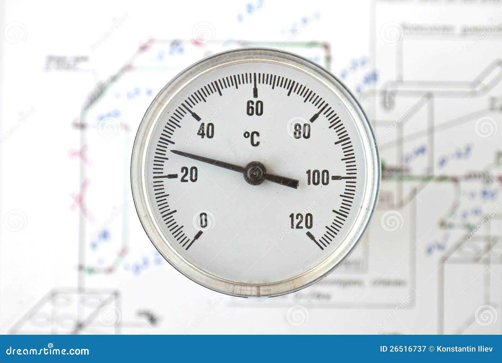 Industrial thermometer stock image. Image of analog, detail - 26516737