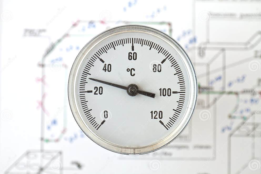 Industrial thermometer stock image. Image of analog, detail - 26516737
