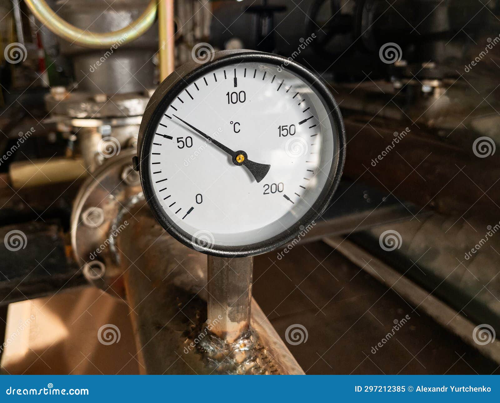 Industrial Thermometer Close Up Stock Image - Image of steel, supply ...