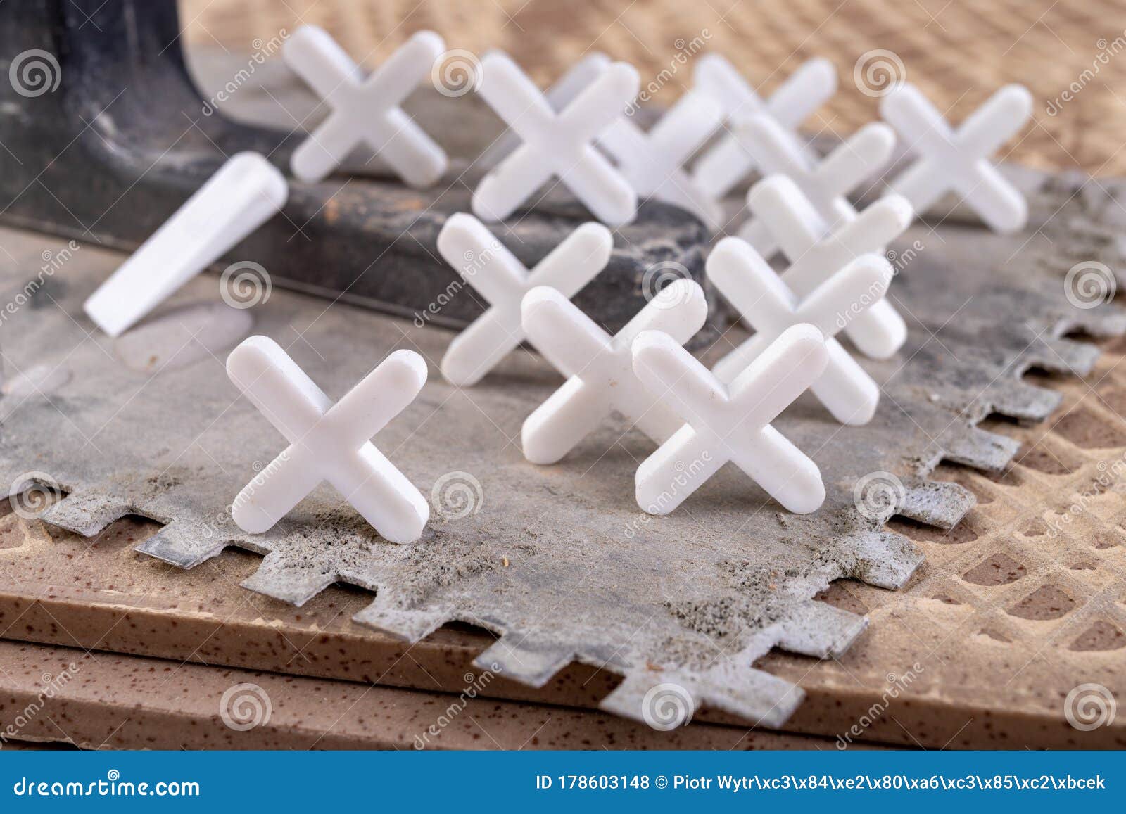 Plastic Crosses For Laying Tiles On The Floor Stock Photo ...