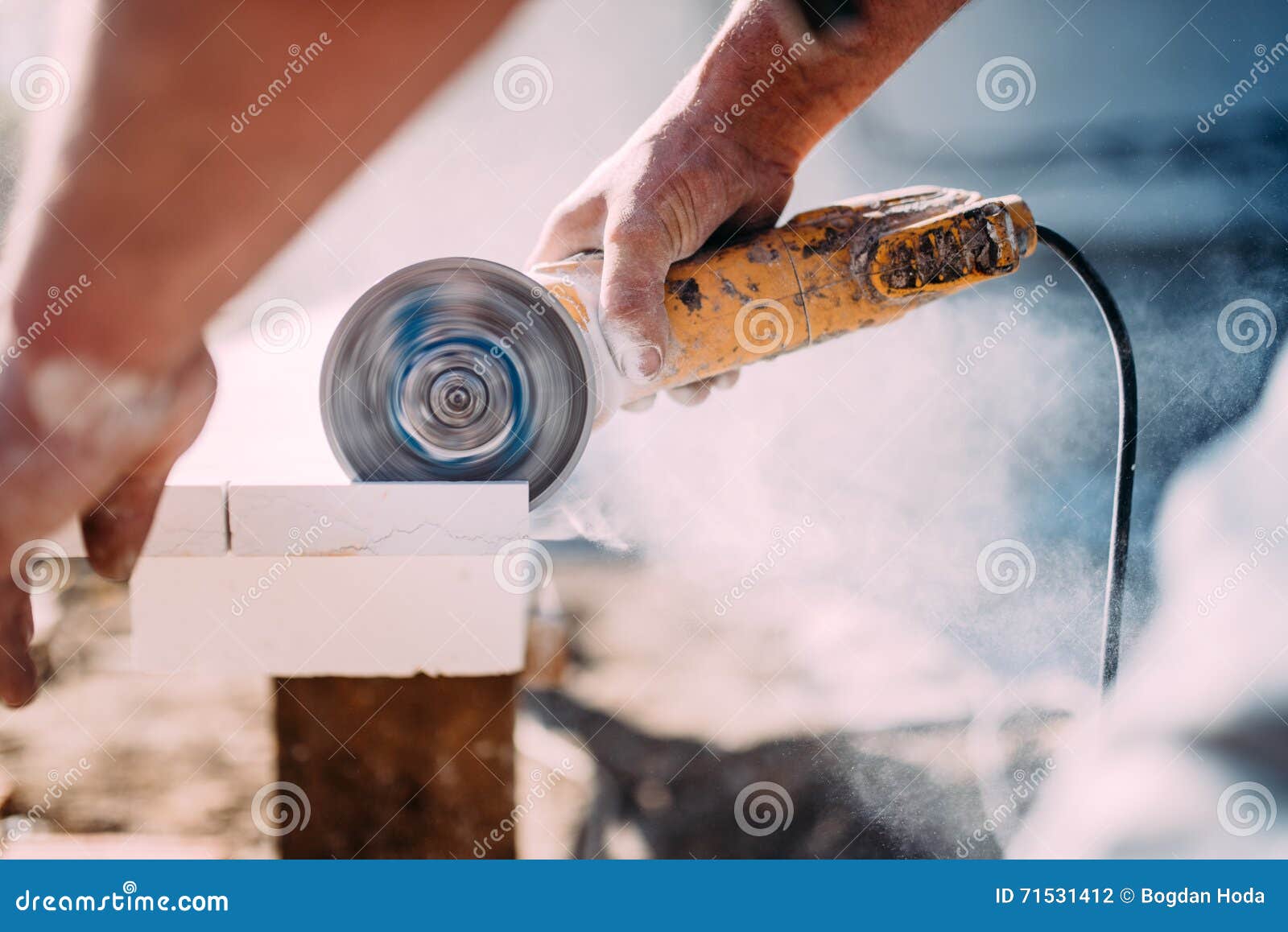 Industrial Tool, Hand Grinder Cutting Marble and Stone Stock Photo ...