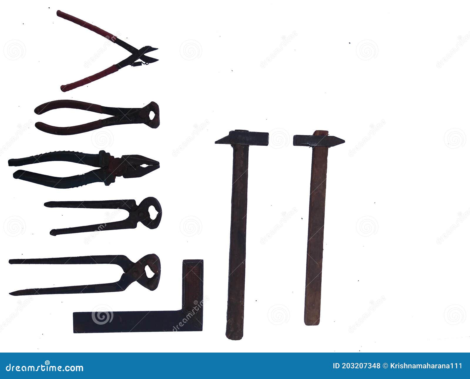 Industrial Tools Set Isolated on White Background Stock Photo - Image ...