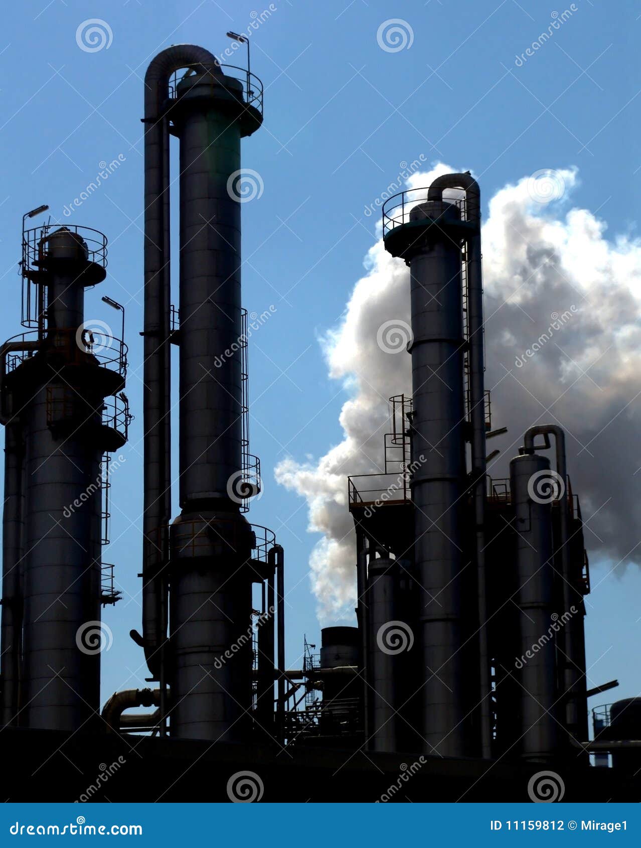 Industrial Tower Silhouettes Stock Photo - Image of shot, piping: 11159812