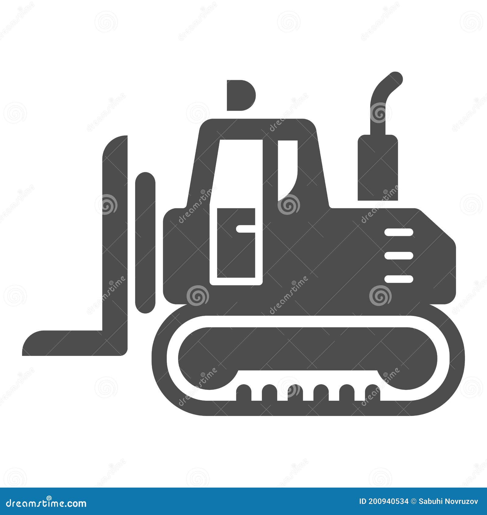 Industrial Track Loader Solid Icon, Heavy Equipment Concept, Crawler ...
