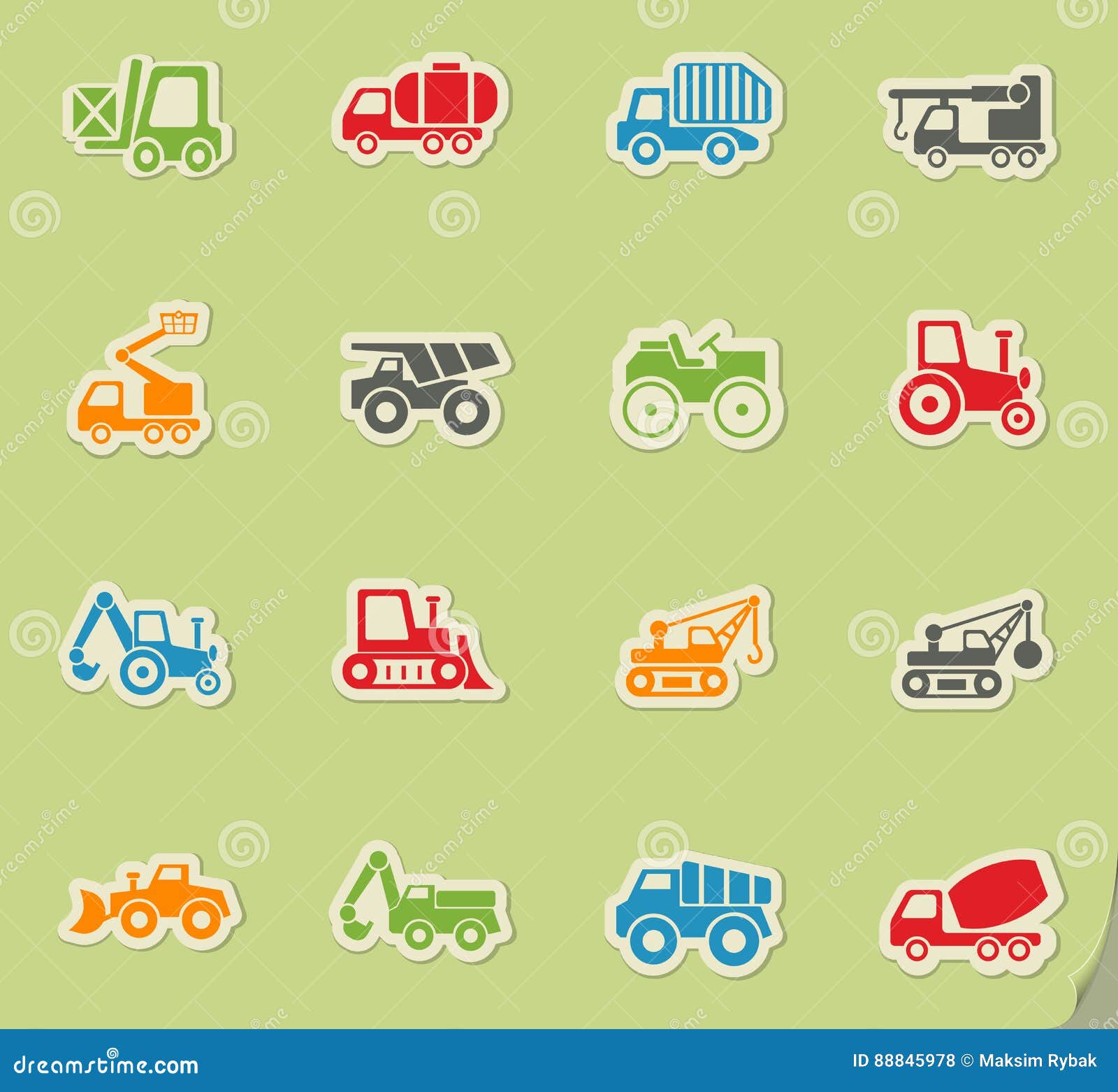 Industrial Transport Icon Set Stock Illustration - Illustration of ...