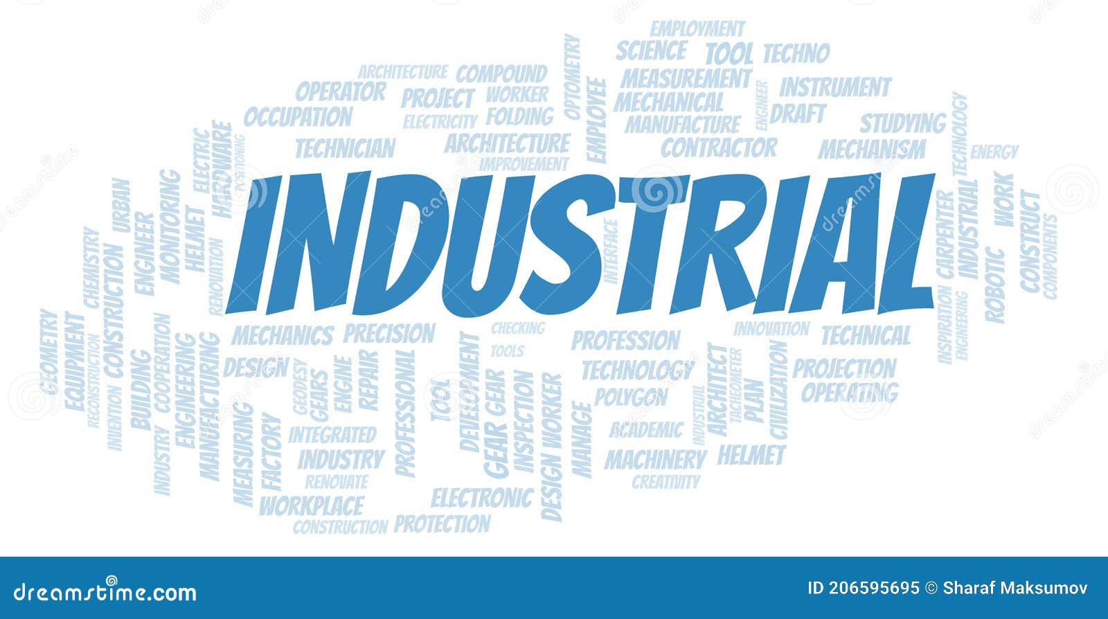 Industrial Typography Word Cloud Create with the Text only Stock ...