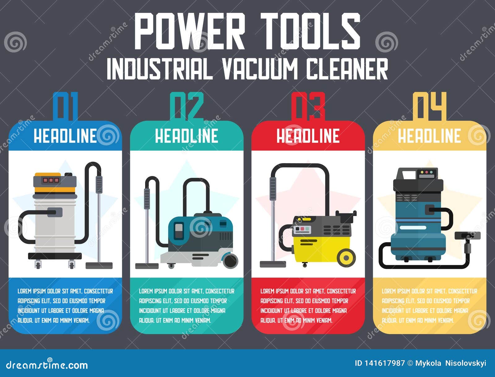 Industrial Vacuum Cleaners Flat Vector Web Banner Stock Vector ...