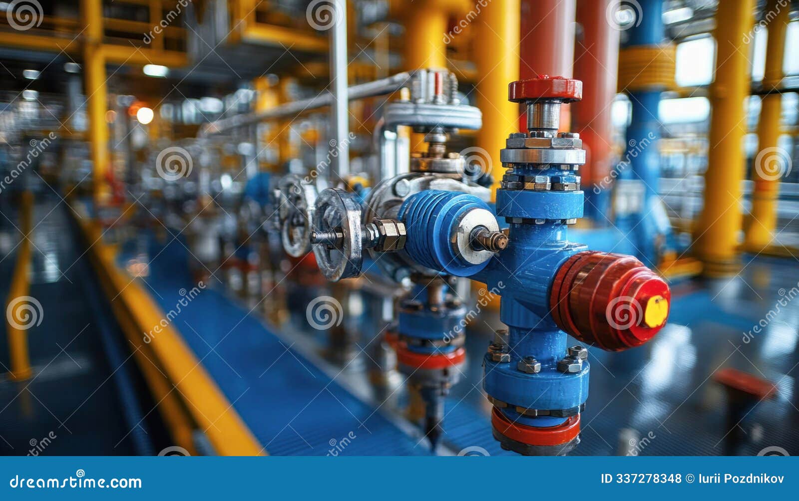 Industrial Valve Controlling Flow in a Pipeline System Stock Photo ...