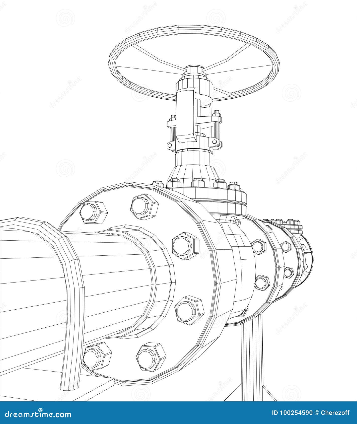 Industrial Valve. Pipe Valve. Latch Industrial Pipe Valve Isolated On ...