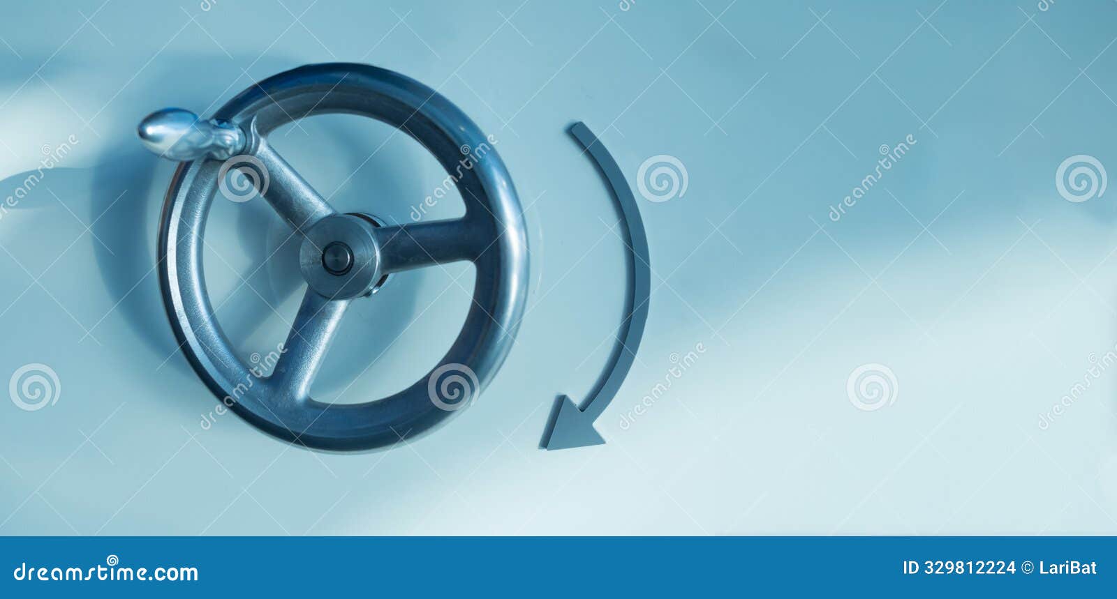 Industrial Valve Handle Against Light Blue Background, Mechanical ...