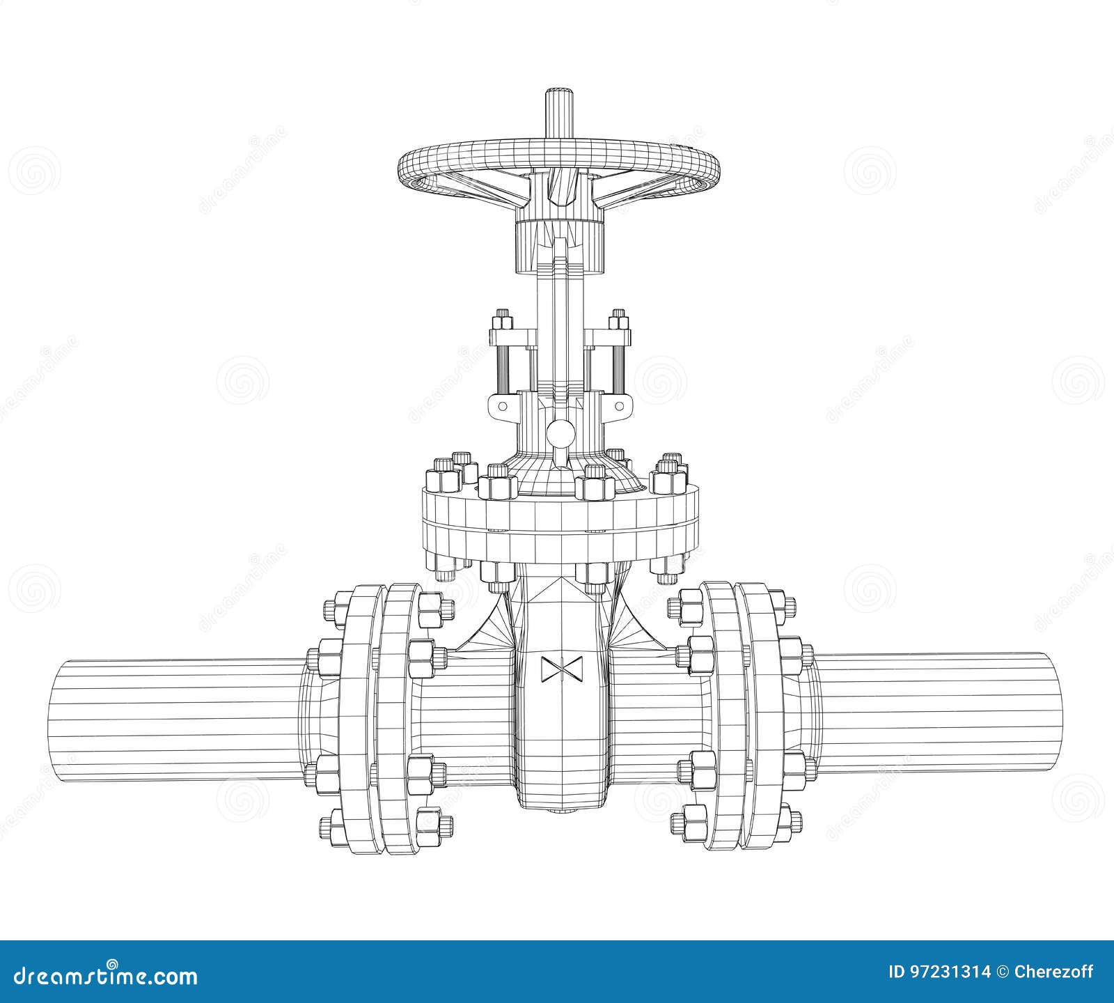 Set Of Industrial Valve Icons. Stop And Angle Valve. Silhouette Vector ...